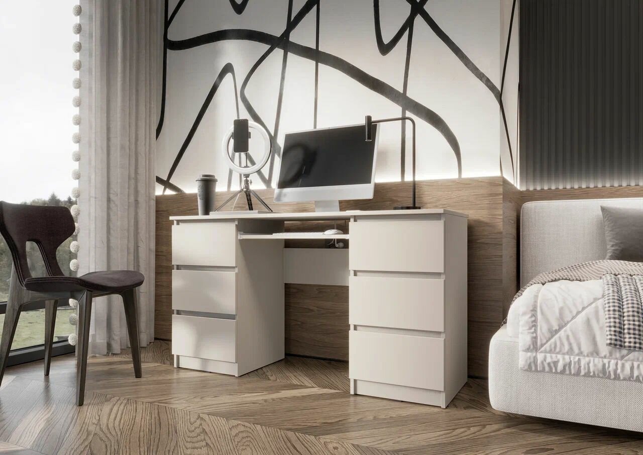 Стол письменный Челси 6 ящиков138 см Кашемир