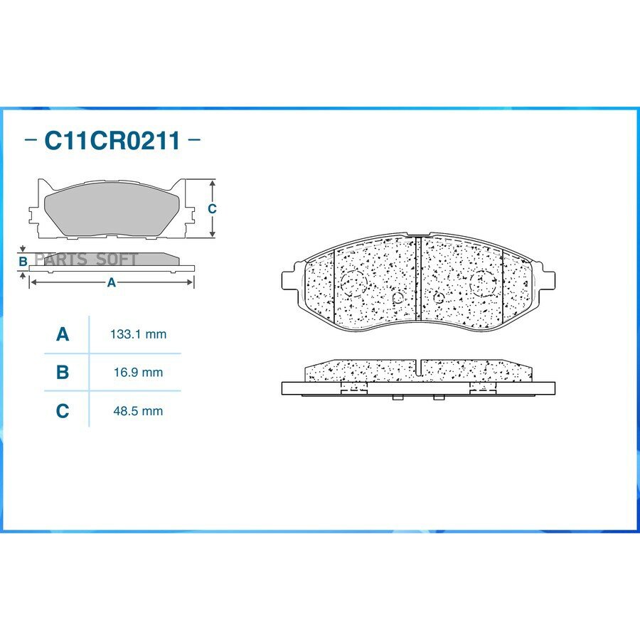 CWORKS Тормозные колодки передние, Low Metallic