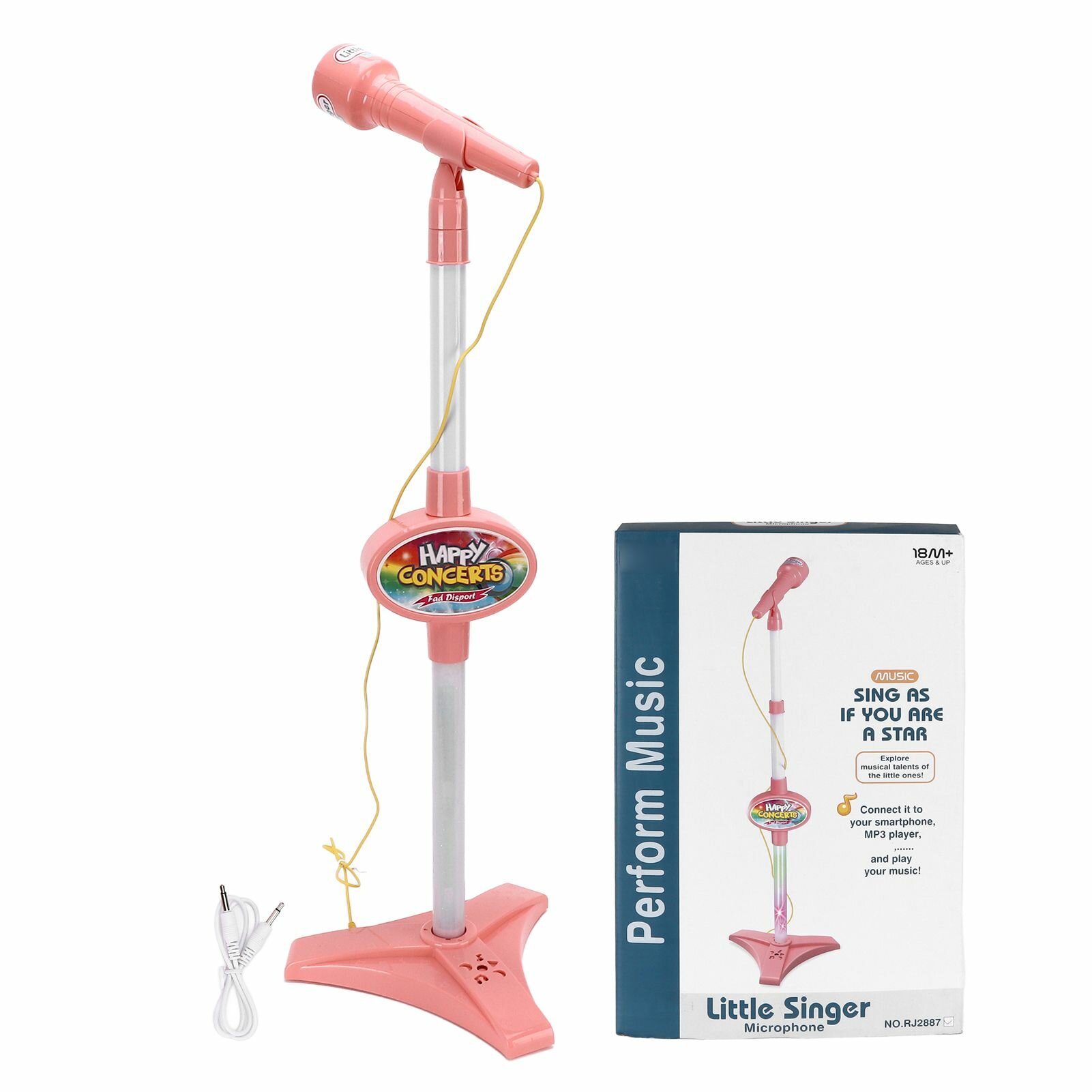 Игрушечный микрофон подходящей громкости, простая установка, милый внешний вид, детский микрофон для караоке с подставкой для дома, детского сада