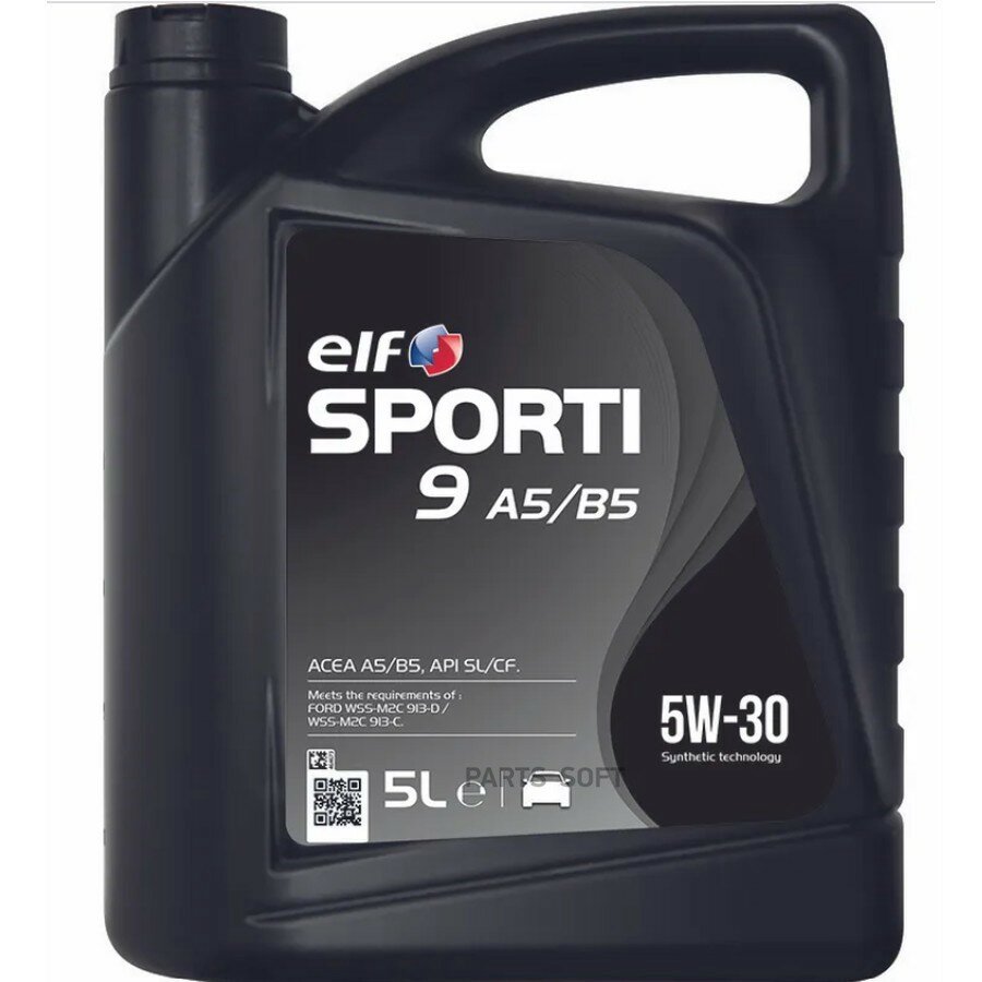 Моторное масло ELF SPORTI 9 A5/B5 5W-30 5 л от официального дистрибьютора, ELF, артикул 214250