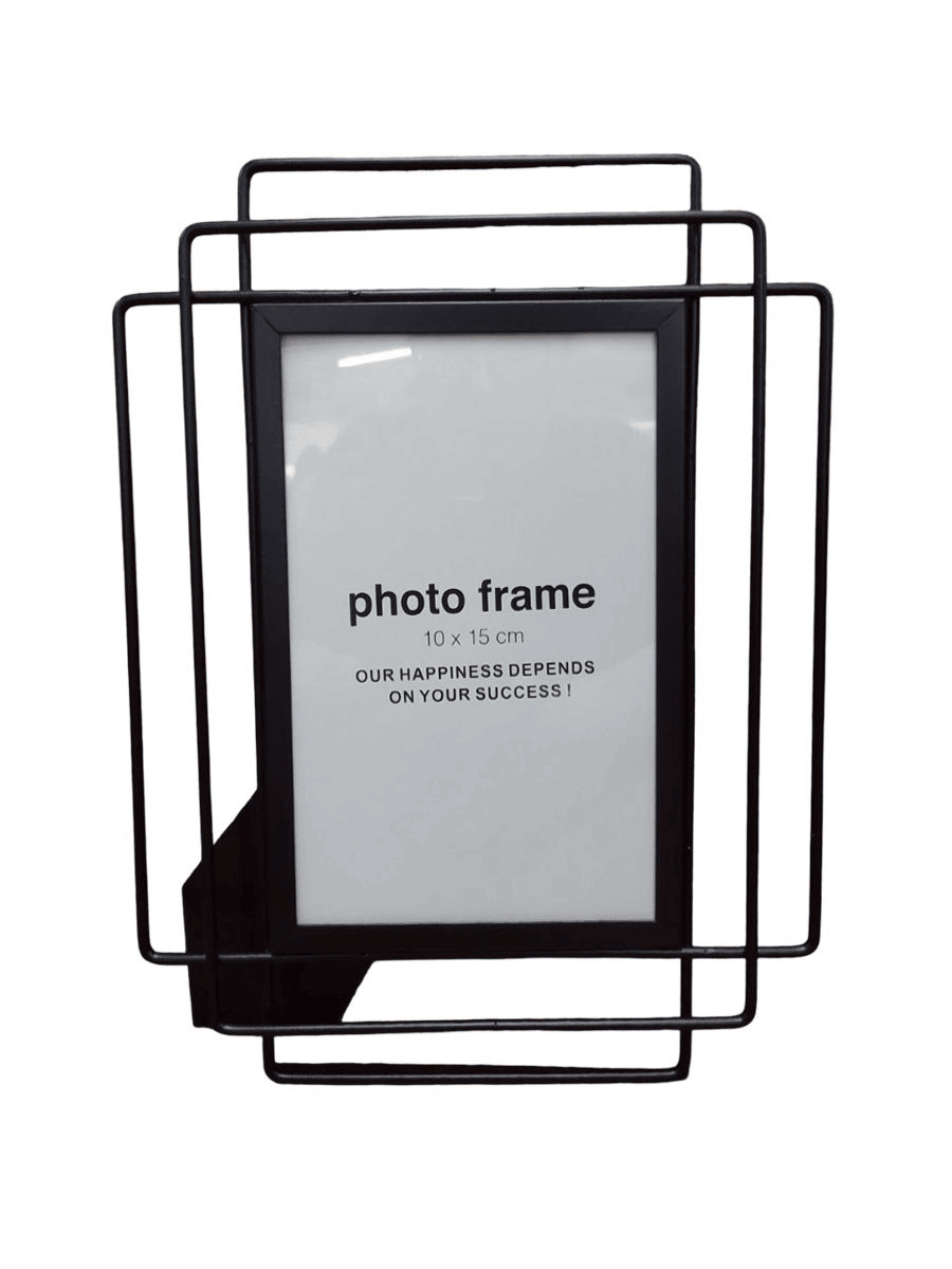 Фоторамка черная из металла 10х15 см вертикальная, пластиковое стекло
