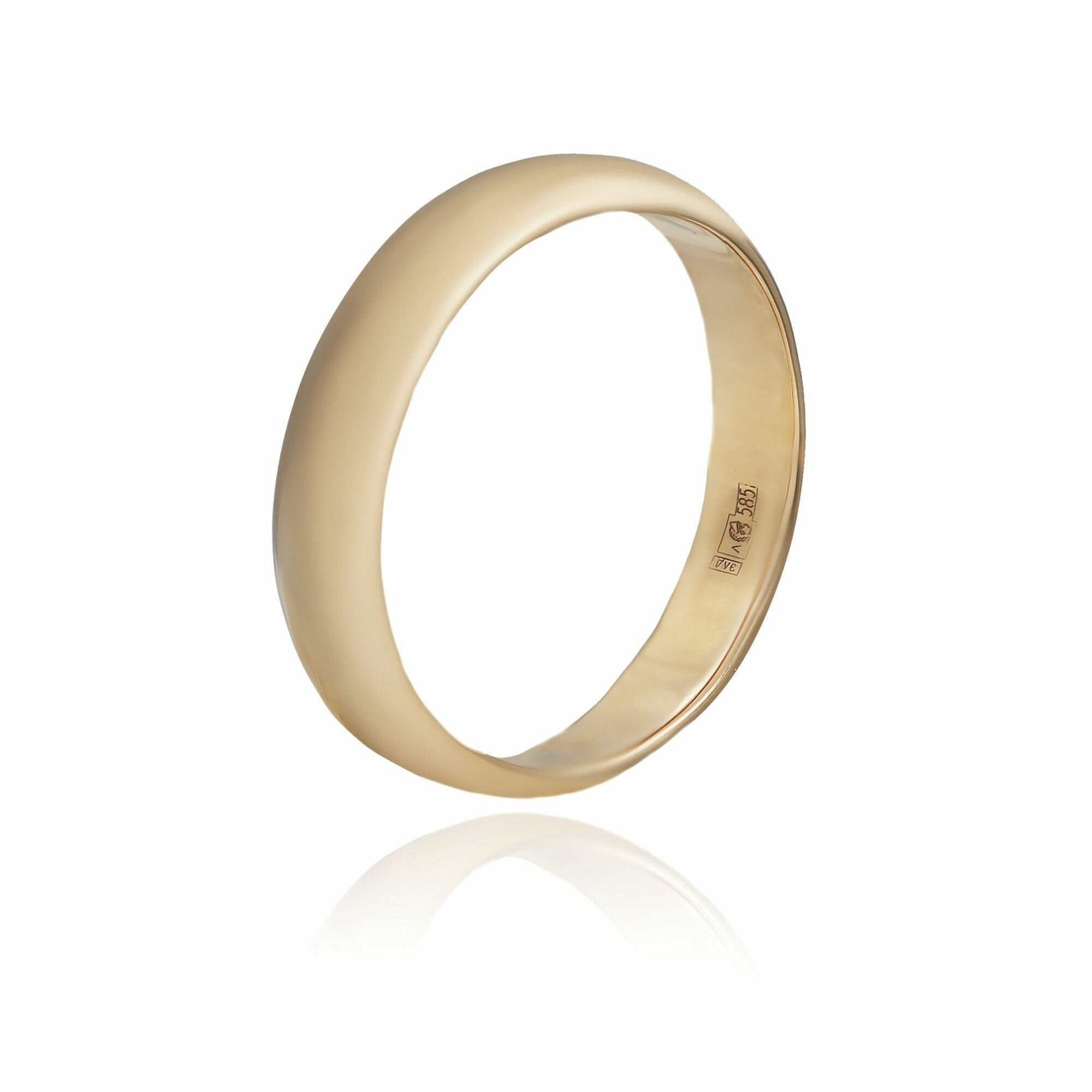 Кольцо широкое, обручальное, красное золото, 585 проба