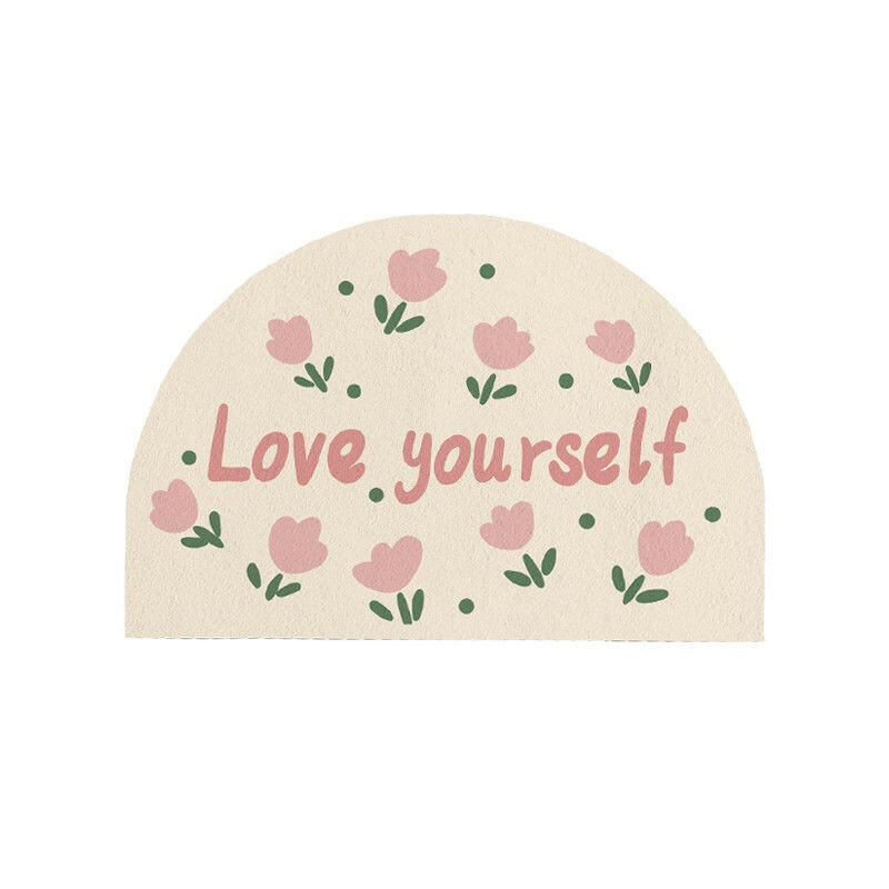 Жаккардовое полимерное полукруглое коврик для ванной с дополнительной толщиной и неноскользящей основой для домашней ванной