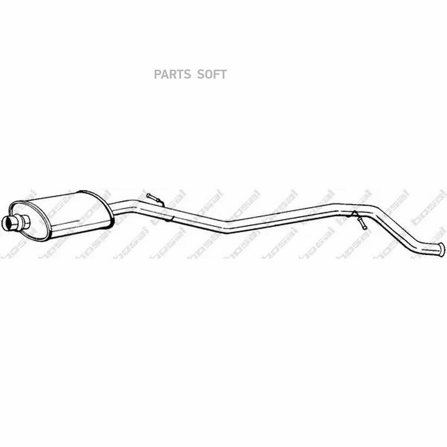 Глушитель PEUGEOT 406 (00-) средняя часть BOSAL от официального дистрибьютора, BOSAL, артикул 286075