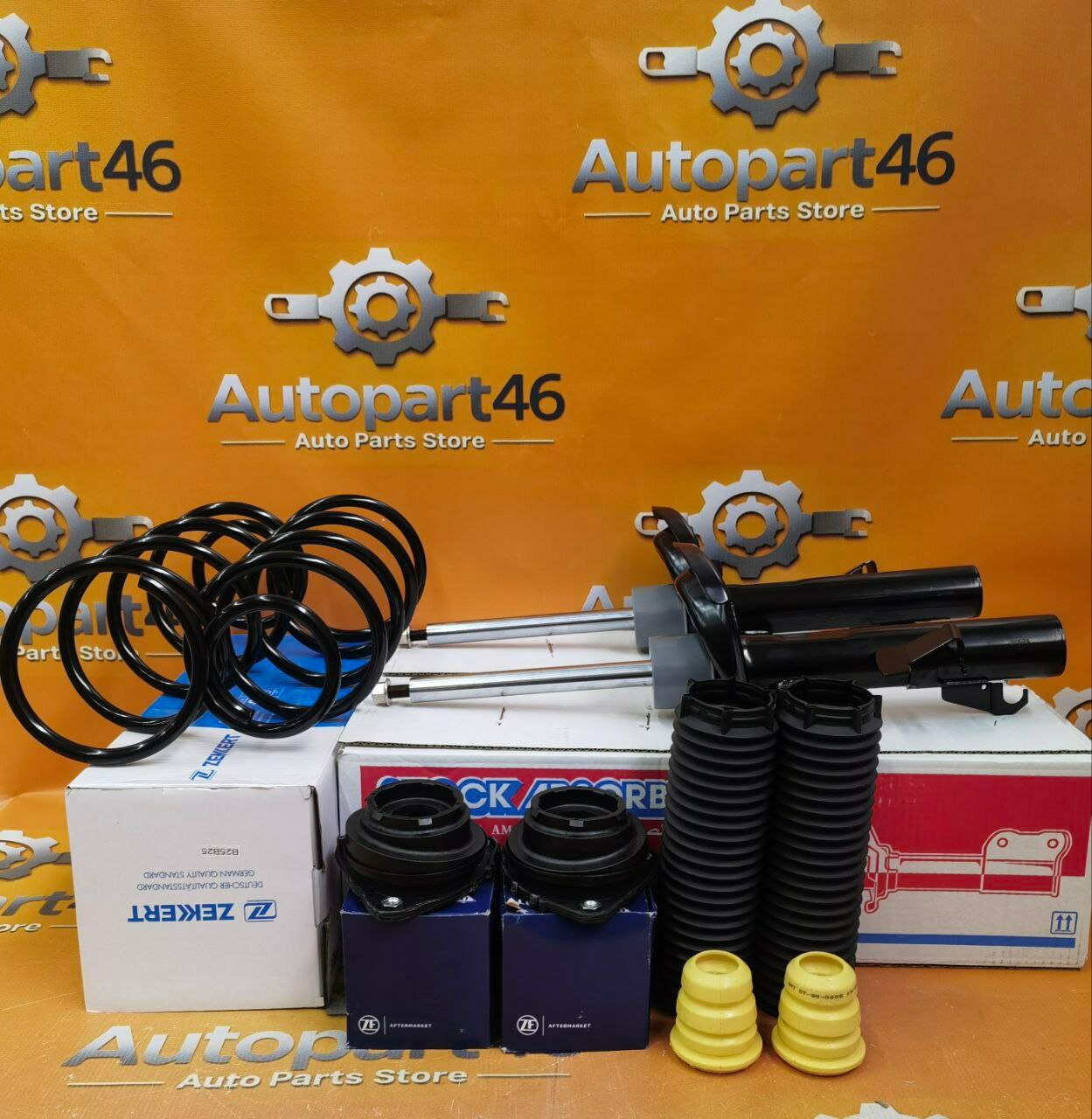 Амортизаторы передние с пружинами, опорами, подшипниками, пыльниками и отбойниками Форд Фокус 2 Ford Focus 2 TOKICO Япония Lemforder Франция отличное качество