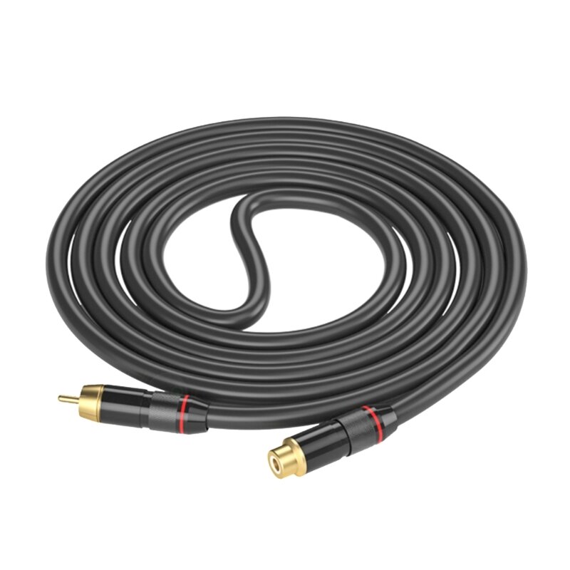 Аудиокабель RCA от мужчины к женщине с одной медной осью-1,5 м-черный