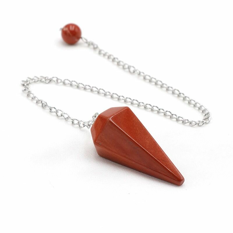 Маятник для биолокации из натурального камня "Конус" SILVARIE "Красная яшма Природный кристалл Маятник для