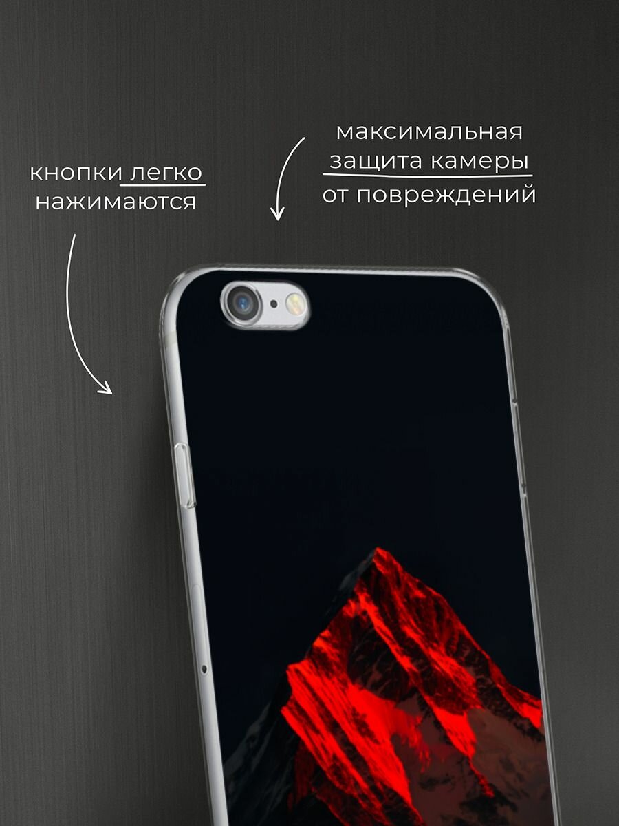 Силиконовый чехол на Apple iPhone 6 / Айфон 6 с принтом Красная гора — фото 1
