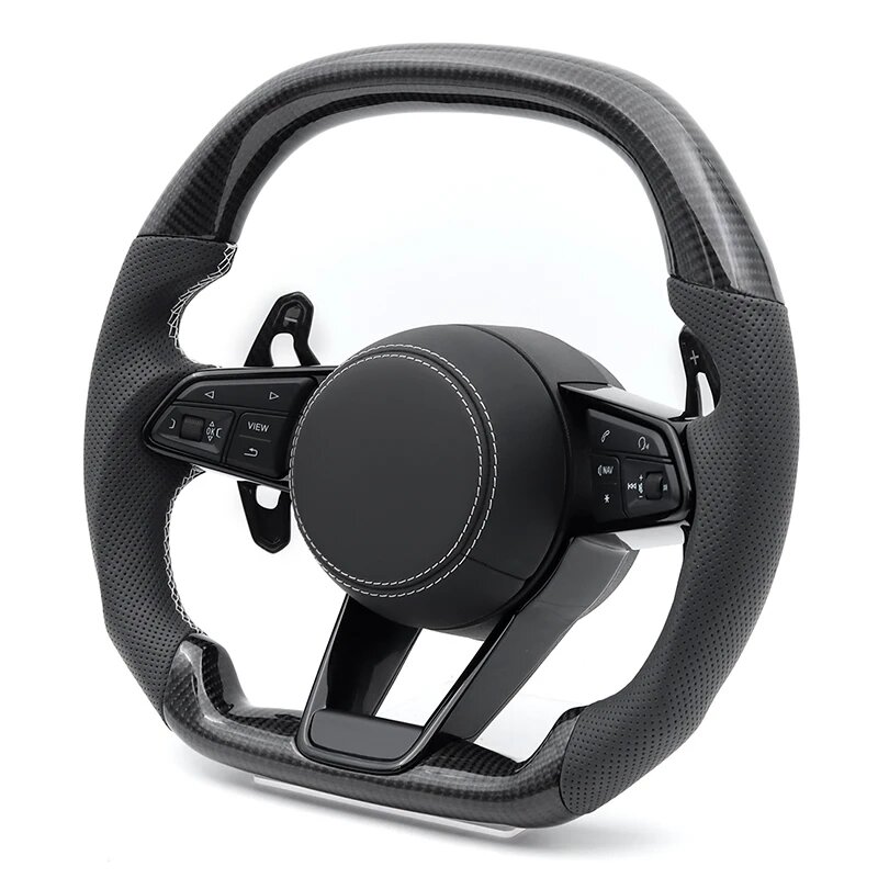 Карбоновый руль квадратной формы для Audi A3 A4 A5 A6 A7 A8 S3 S4 S5 S6 S7 S8 Q3 Q5 Q7 Q8 SQ7 RS3 RS4 RS5 RS6 RS7 full set assembly