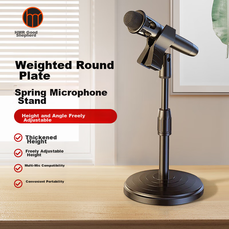 Good Shepherd Microphone Stand, Wireless Condenser Microphone Stand, Live Streaming Microphone Stand, Recording Stand with Microphone Clip, Desktop Microphone Stand, Microphone Stand with Shock Absorption, Folding Stand, Spring Clip