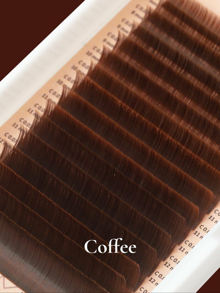 Ресницы коричневые BARBARA COFFEE C 0.10 7-15mm