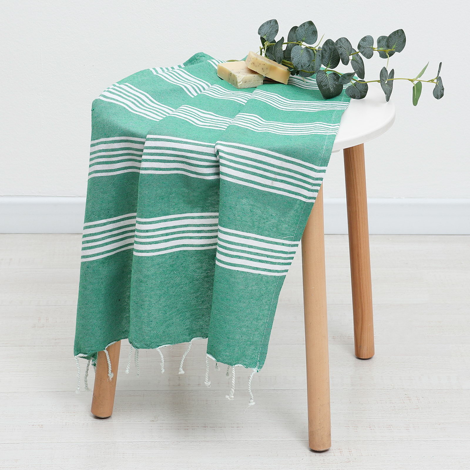 Полотенце - пештемаль пляжное Boston, 75x170 см, 80% хл, 20% пэ, 190 г/?2, зелёное