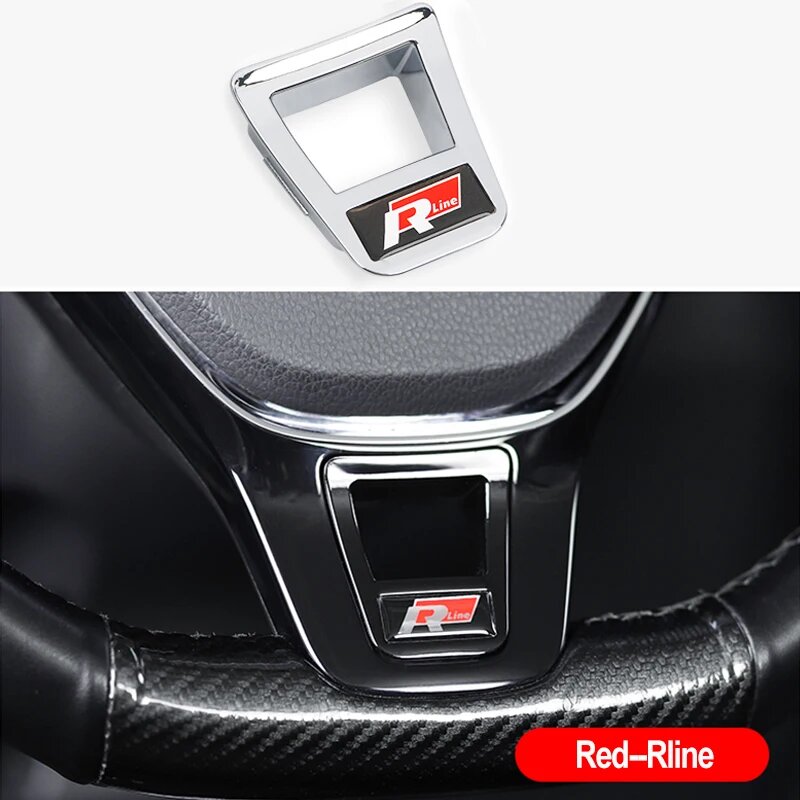 Хромированная декоративная накладка на руль автомобиля, аксессуары для Volkswagen VW GTI Red-Rline
