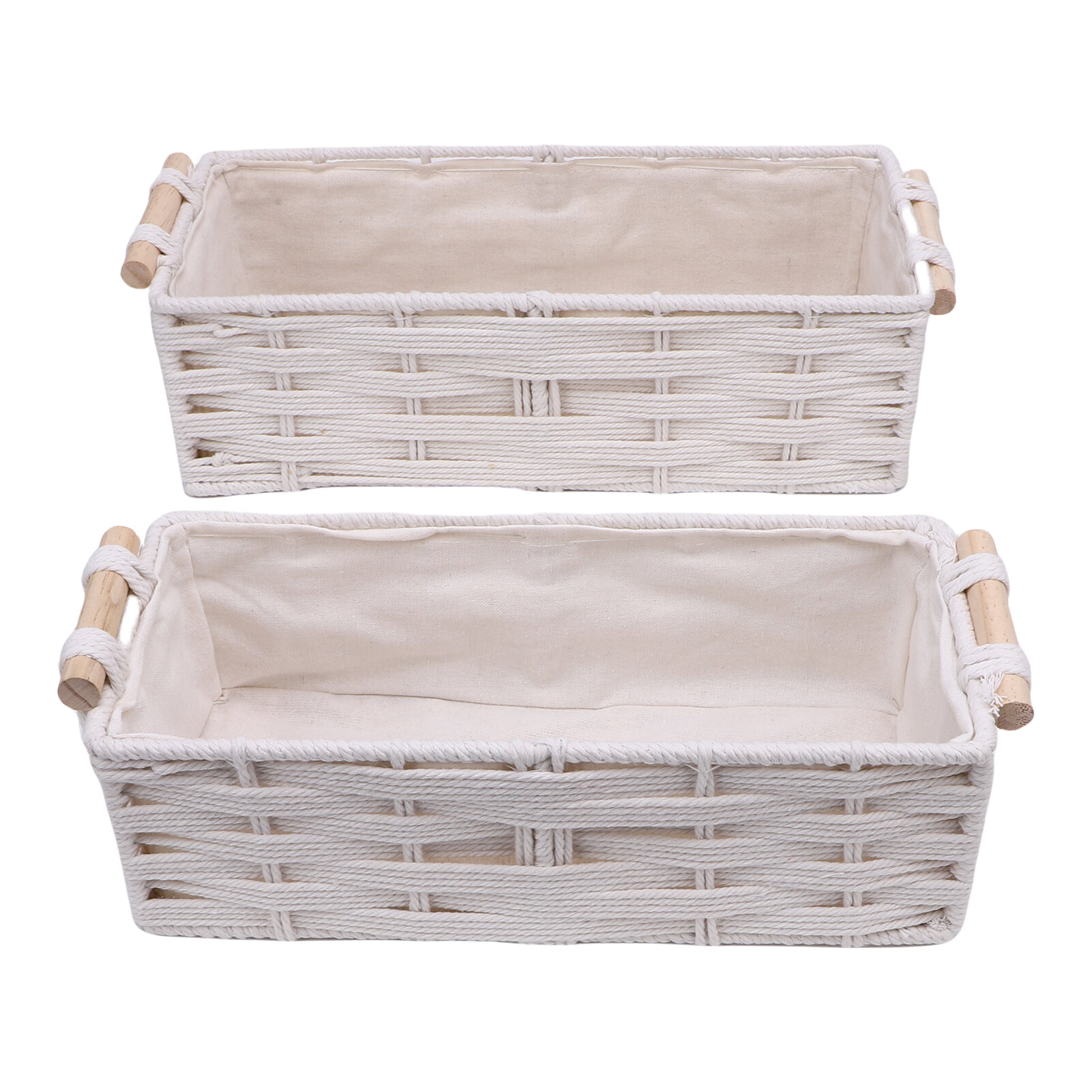 Плетеные декоративные корзины в стиле бохо для туалетной бумаги с ручками для украшения дома, спальни, гостиной и прихожей.