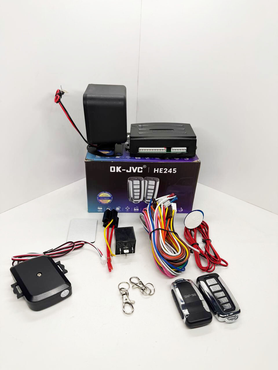 Автомобильная сигнализация с односторонней связью, реле, 2 брелка в комплекте