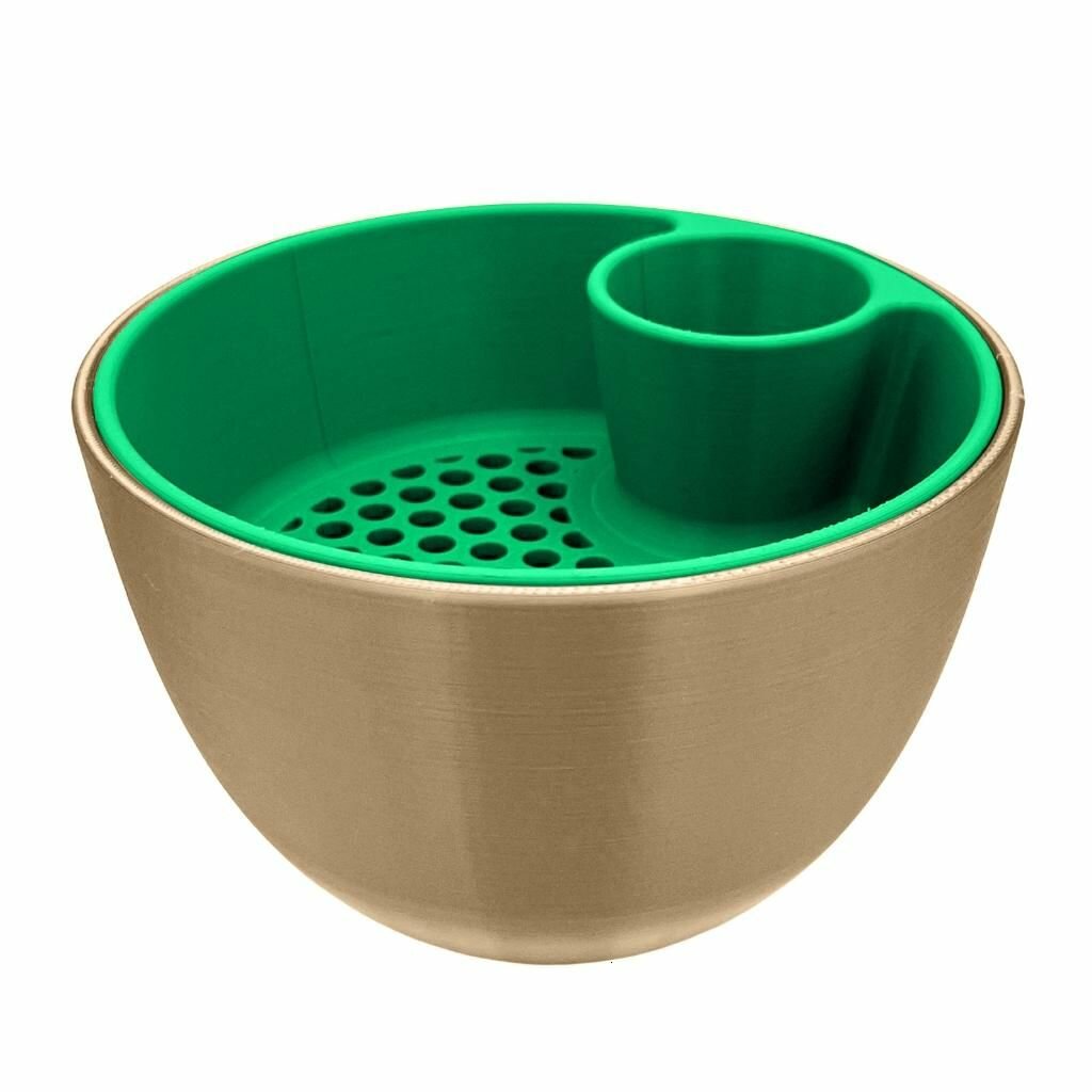 Орехокол для фисташек и миндаля, - Коричневая миска с зеленым верхом
