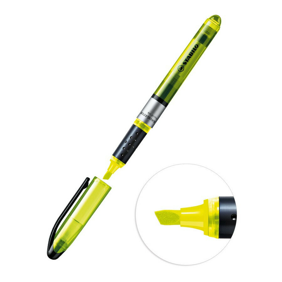 Текстовыделитель STABILO Navigator с системой жидких чернил, 1-4 мм. Желтый (STABILO 545/24)