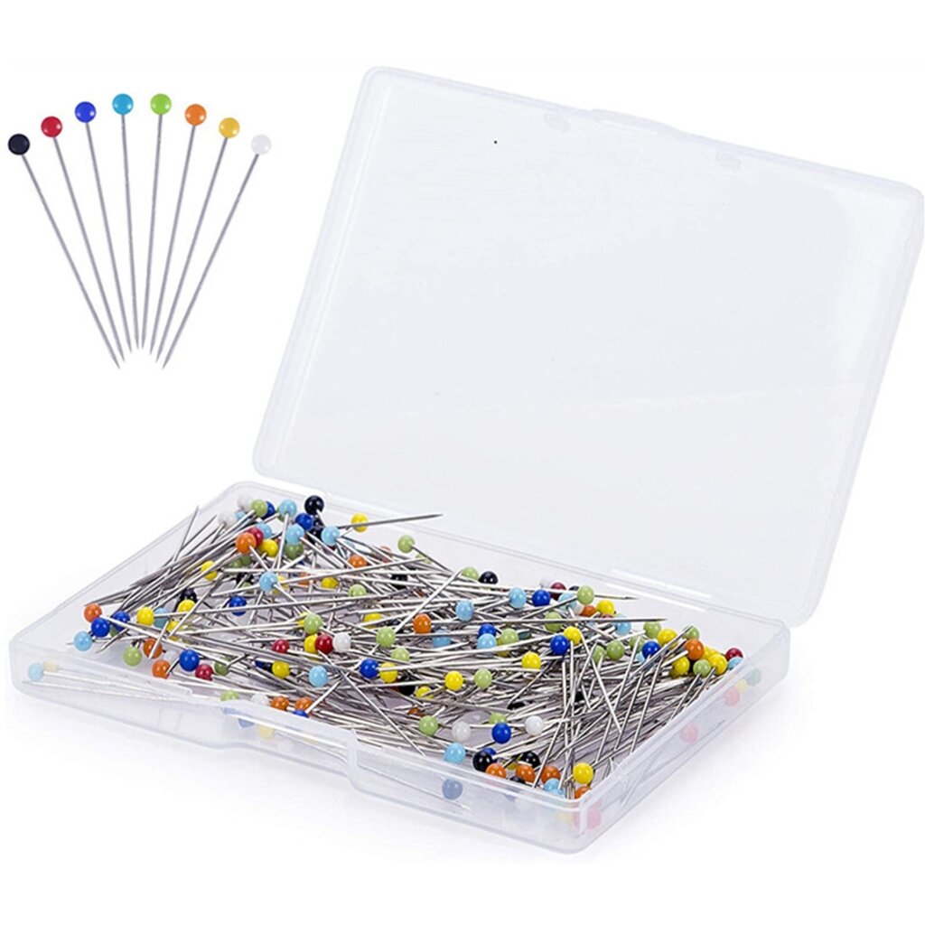 500 шт. Позиционирующие булавки со стеклянной головкой для квилтинга и пошива одежды