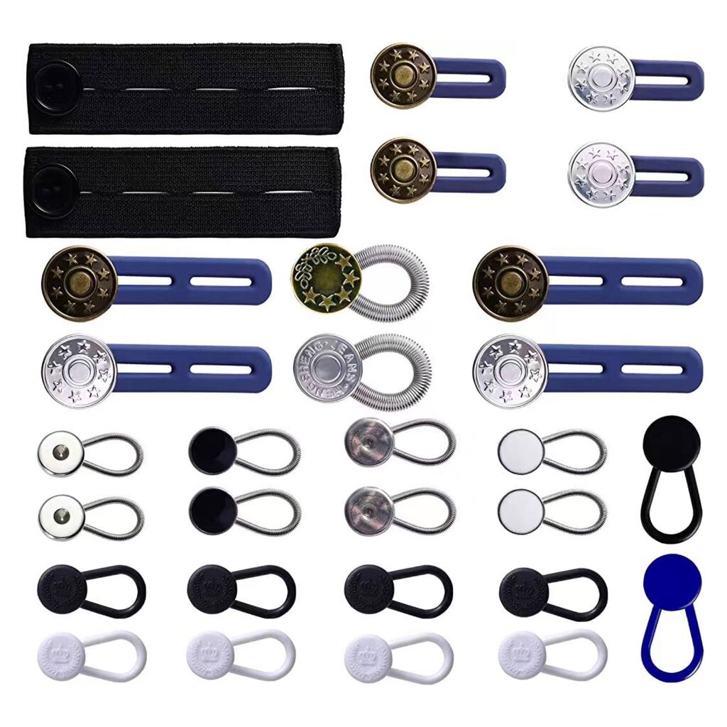 Комплект пуговиц-удлинителей для брюк 30шт, пуговица-удлинитель для пояса для мужчин и женщин, джинсы без шитья, Регулируемые удлинители для талии