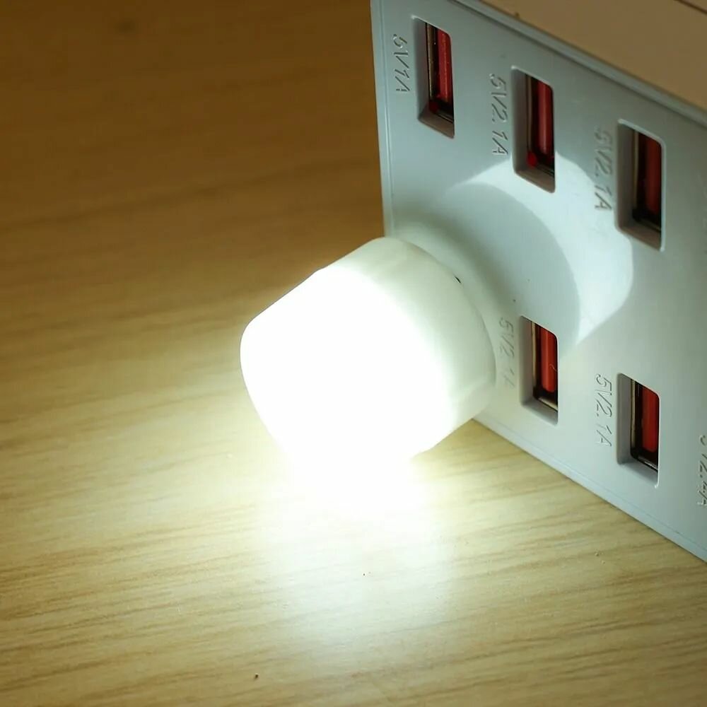 USB лампа ночник 10 штук, мини светильник для розетки, с теплым светом — фото 1