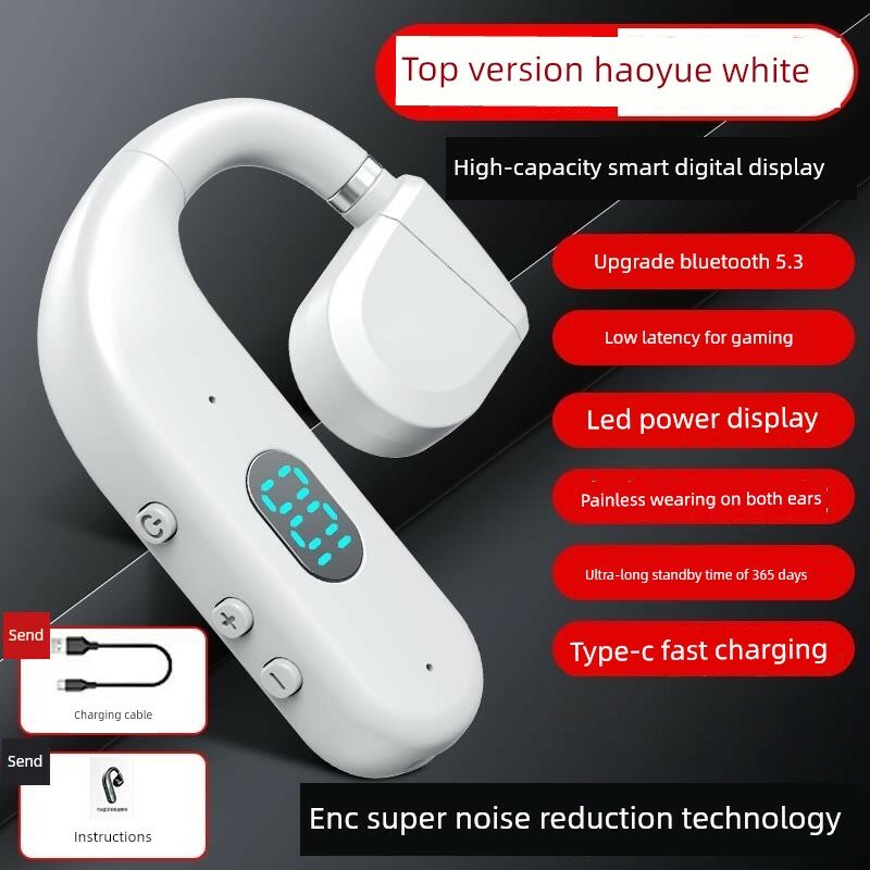 Премиальные Bluetooth-наушники с 88-часовым аккумулятором, дизайном на ушные крючки, Bluetooth 5.3, ACS-объемным звуком