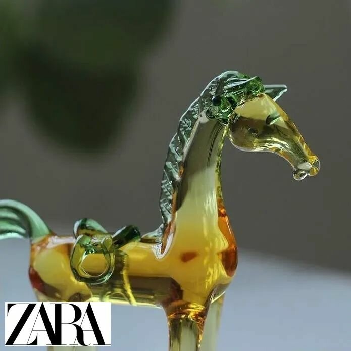 Хрустальная статуэтка "Лошадь", изделия ручной работы, зеленый прозрачный пони