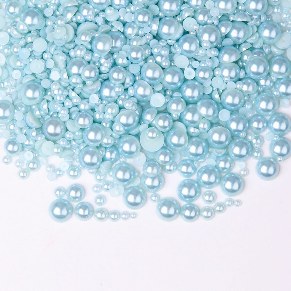 Полужемчуг 500 шт. 4 мм, цветной ABS, плоское основание. Для нейл-арта, декора одежды и DIY-поделок.