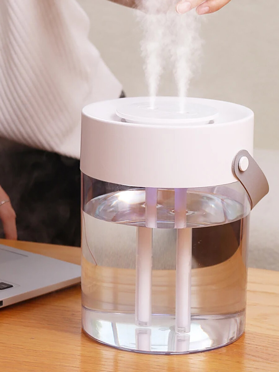 Увлажнитель воздуха аромадиффузор ZDK Glass 1415 сдвоенный диффузор, белый