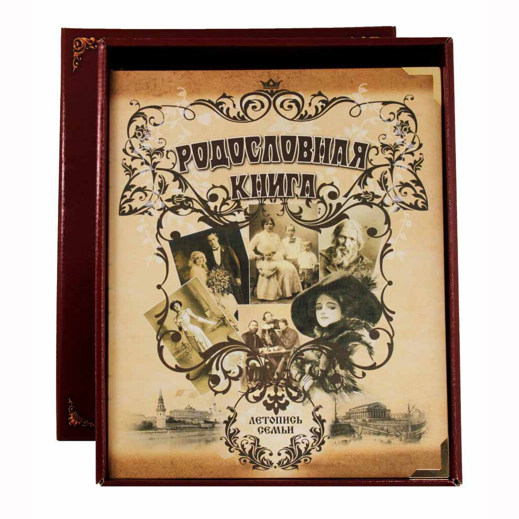 Родословная книга "Семейный альбом" картонная обложка (в подарочной коробке) РК-68