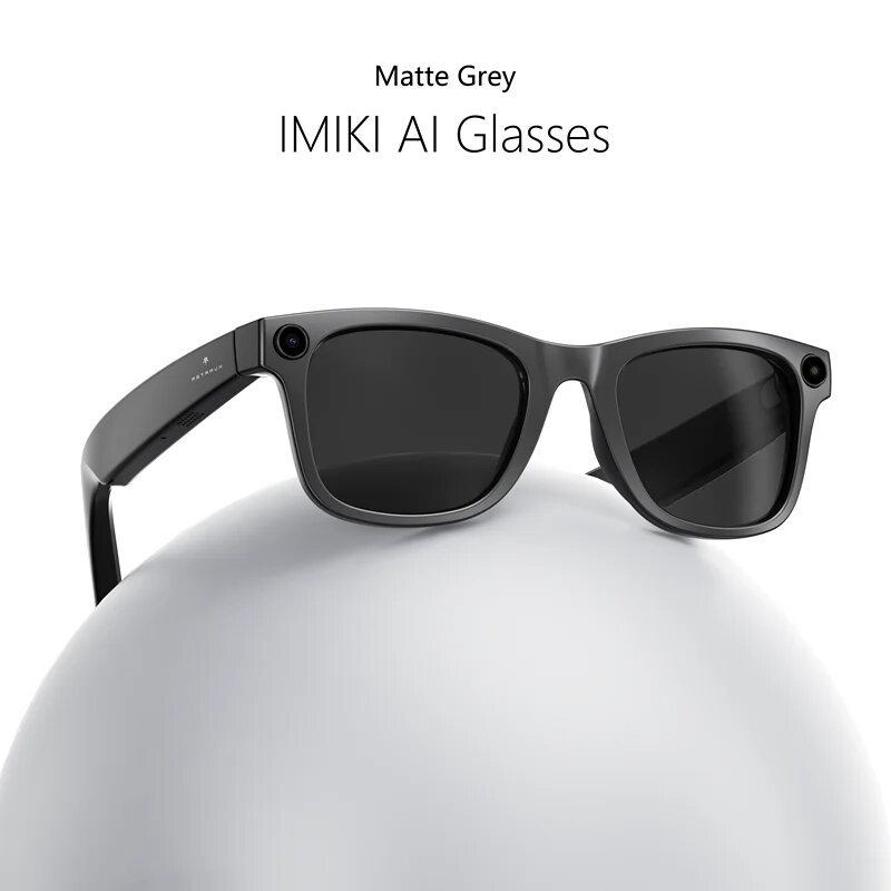 IMIKI Ai Smart Glasses 4K Camera Sport Sunglasses Серый, Matte Grey