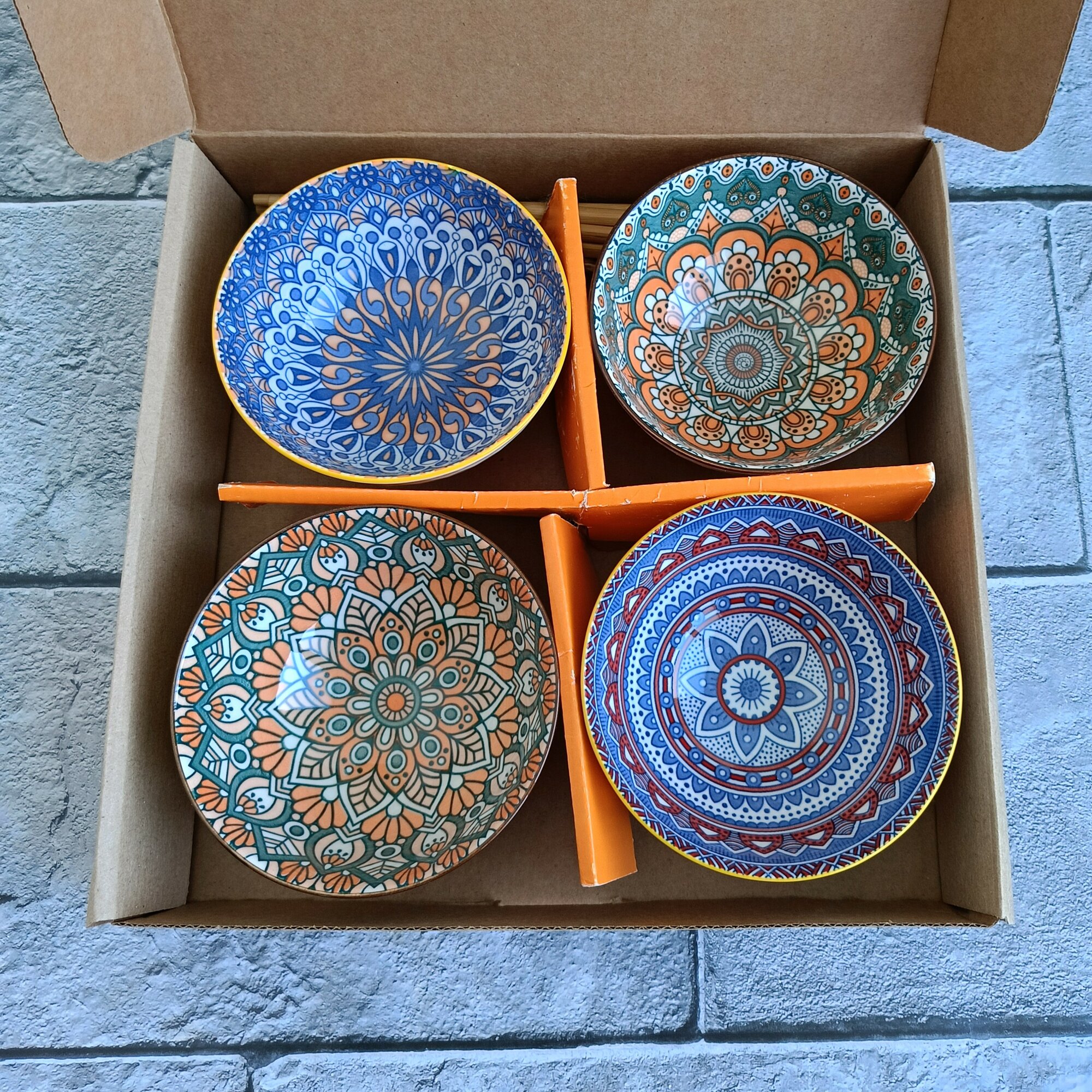 Пиала сборная 3, 300 мл, набор из 4 штук Пиалы для супа каши салата