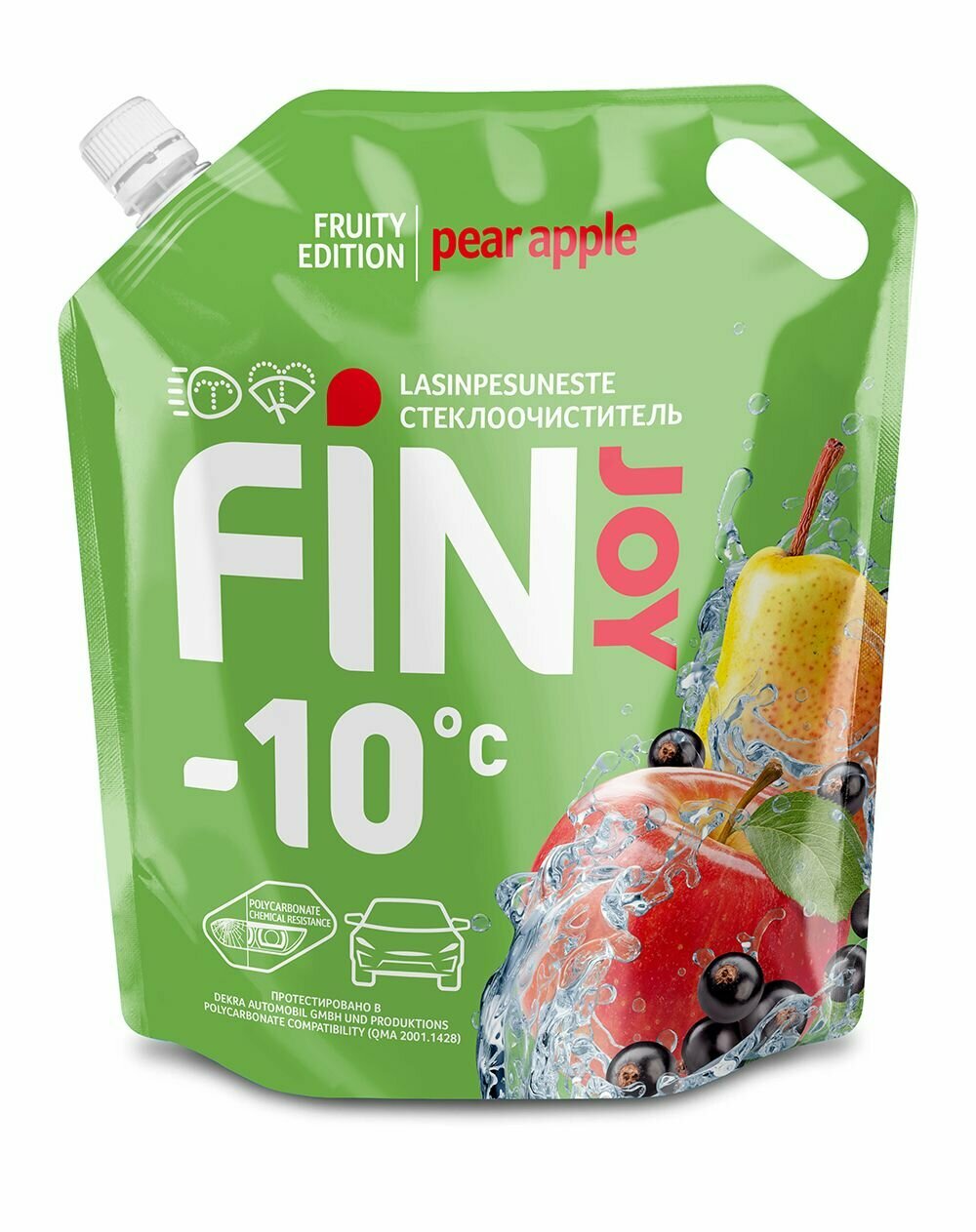 Автоочиститель Fin Joy Fruity стёкол ( -10° C), 3 л дой-пак