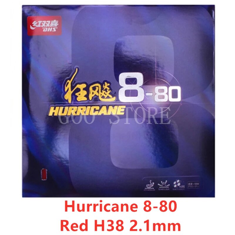 Оригинальный телефон DHS Стандартный Hurricane 8-80 Пип-стандартный резиновый теннис для настольного тенниса, пинг-понга Hurricane-8-80