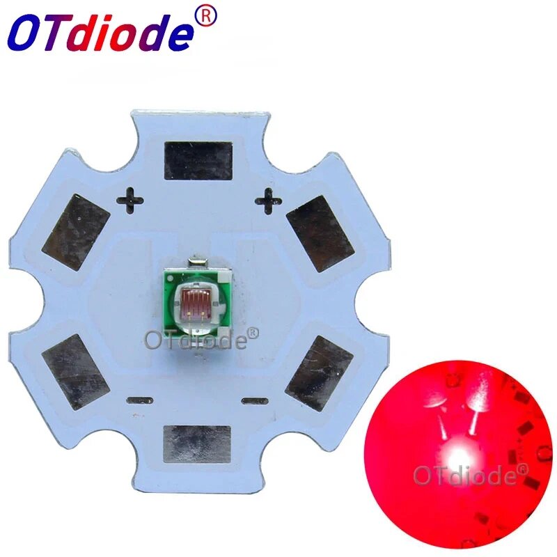 Светодиод для растений Epistar 3 Вт 660 нм, красный, With 20MM PCB