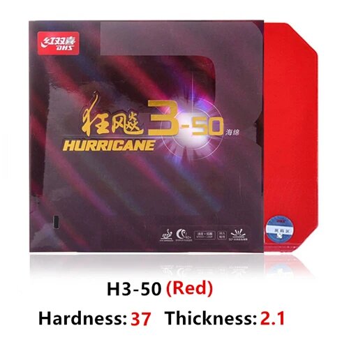 Резина для настольного тенниса DHS Hurricane 3-50 Red, H37, T2.1