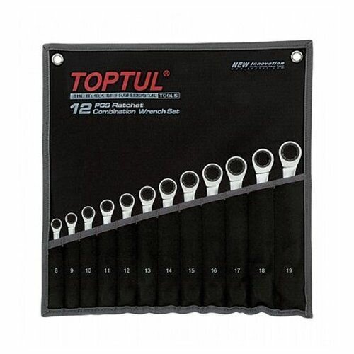 Набор ключей комбинир. 8-19мм (12шт.) с трещоткой Toptul gpaq1202