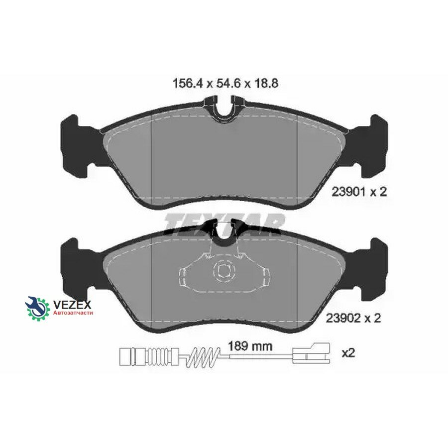 TEXTAR 2390101 2390101 колодки дисковые задние !\MB Sprinter 308D/310D 95>, VW LT 2.3i-2.5TDi 96-98