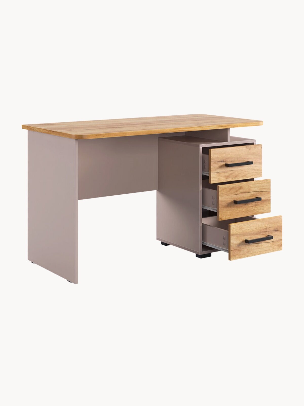 Стол компьютерный "Лайт-2" прямой с ящиками, цвет кашемир/дуб крафт золотой, 120*60*75 см, Mebelson