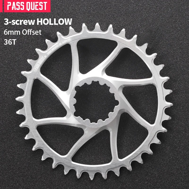 PASS QUEST SRAM BOOST 6mm offset 3-Screw звезда для велосипеда 28-46T Silver 6mm 36T