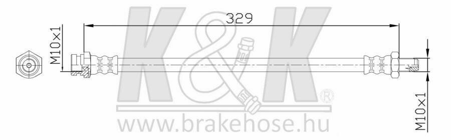K&K FT1002 Шланг тормозной KIA Sportage (K00) 2.0 TD 10.97-.