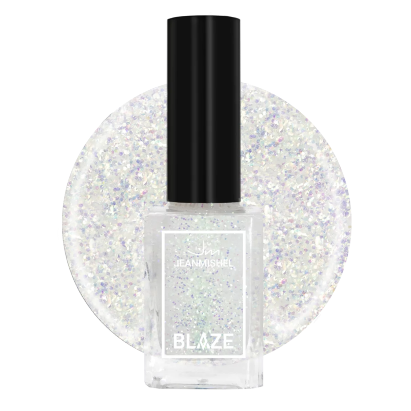 Лак для ногтей Jeanmishel, тон: 409 Блестки серебристые салатовые мелкие, 12 мл