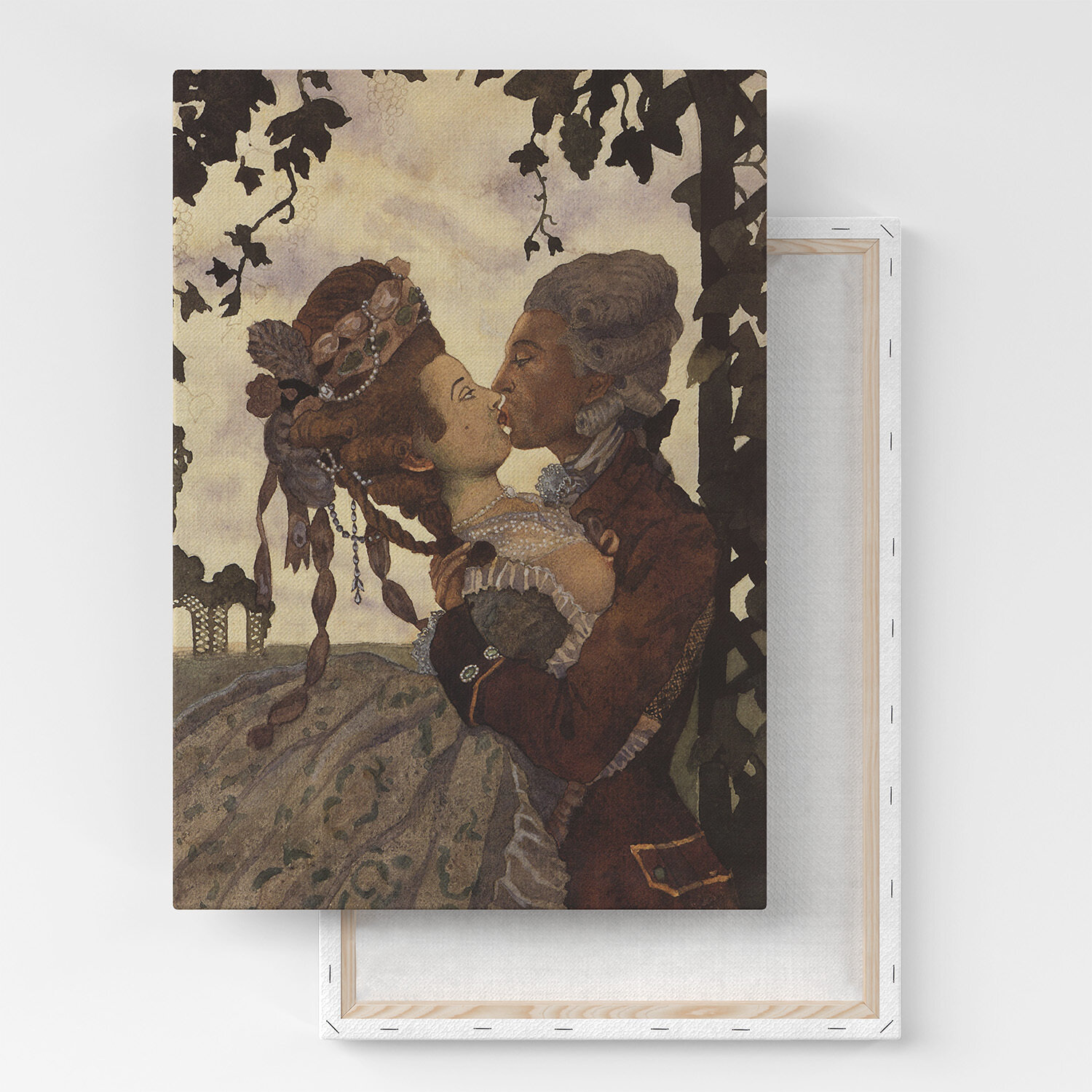 Картина на холсте, репродукция / Константин Сомов - Поцелуй / Размер 40 x 53 см