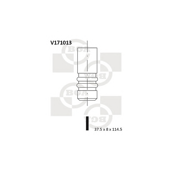 BGA V171013 (46527855 / 7798620) клапан впускной 37.5x8x114.5 in Fiat (Фиат) Brava (Брава) / doblo / Marea (Мареа) / Punto