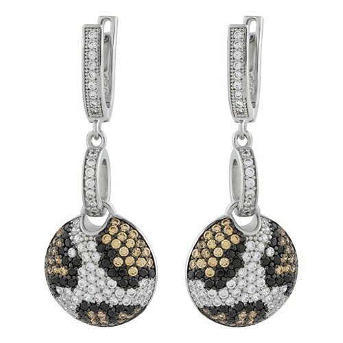 Серьги, серебро, 925 проба, фианит
