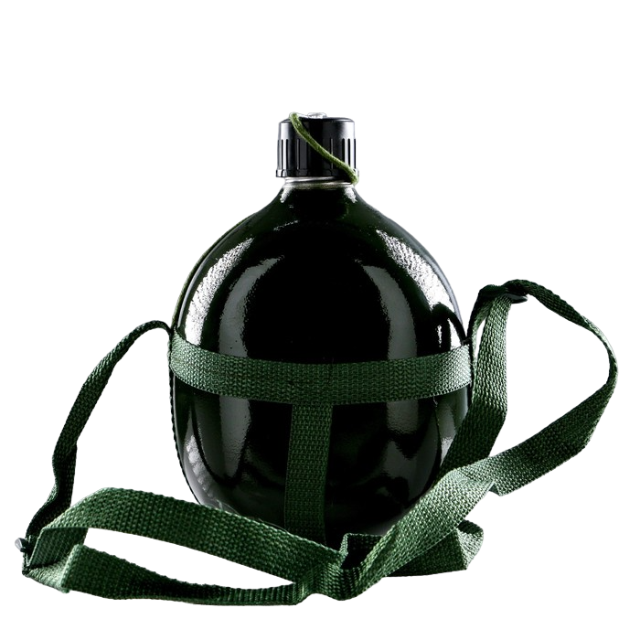 Фляга походная ADVENTURE алюминий, с чёрной крышкой, 1100мл, цв. т. зеленый (2714840)