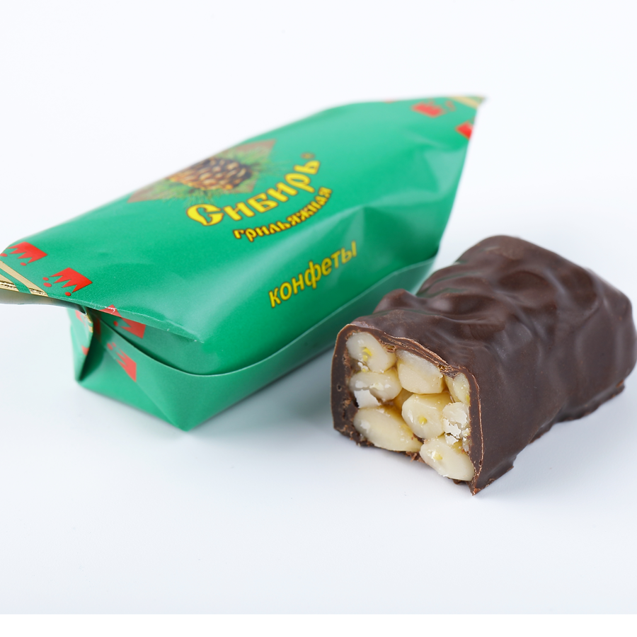 "Удивительная Сибирь" - шоколадные конфеты с кедровым орехом и медом, 250 гр