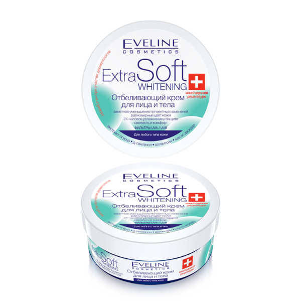 Eveline Extra Soft Whitening Отбеливающий крем для лица и тела 200 мл.