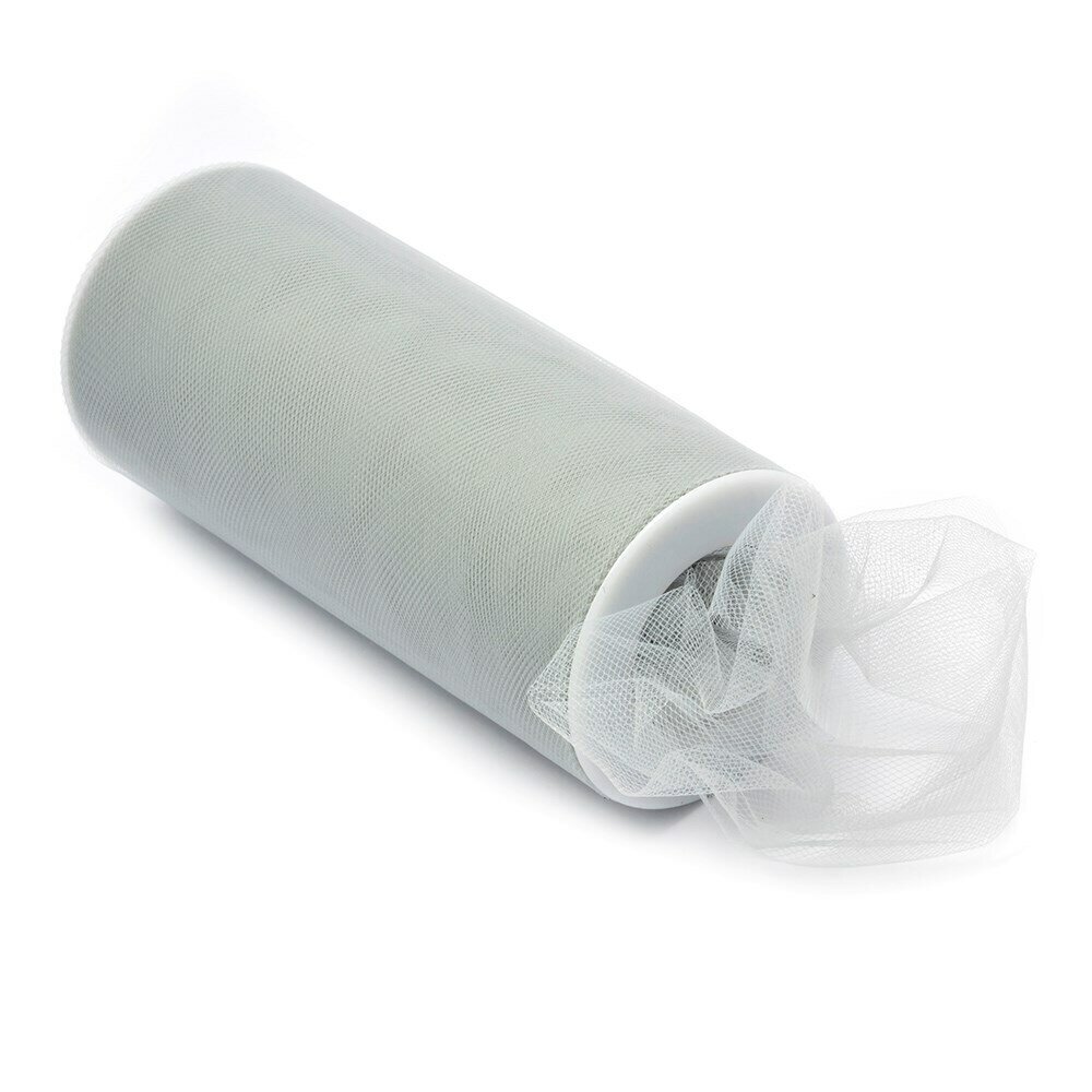 Фатин в роликах (шпульках) средней жесткости 15 см (150мм) цв. серый (22 метра)