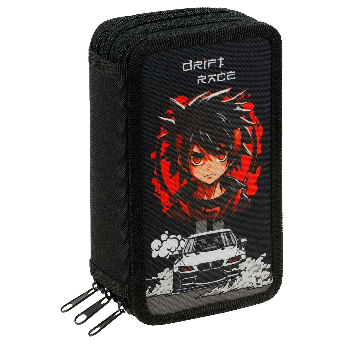 Пенал 3 отделения, 19см*11см ArtSpace "Race", ткань