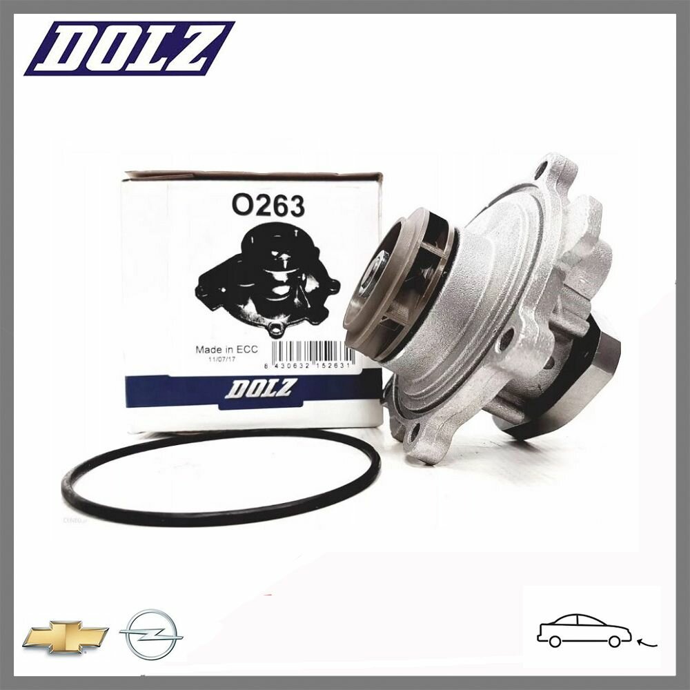 Помпа водяная DOLZ O263, для Alfa Romeo, Opel, Chevrolet, металл, 16 см